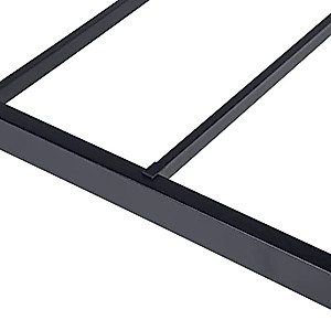 FurnitureR Metal Daybed Frame, Twin Size Metal Platform Bed with Headboard,Heavy Duty Steel Slats Support for Living Room Bedroom Guest Room, Black