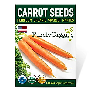 Purely Organic Products Purely Organic Heirloom Carrot Seeds (Scarlet Nantes) - Approx 1800 Seeds