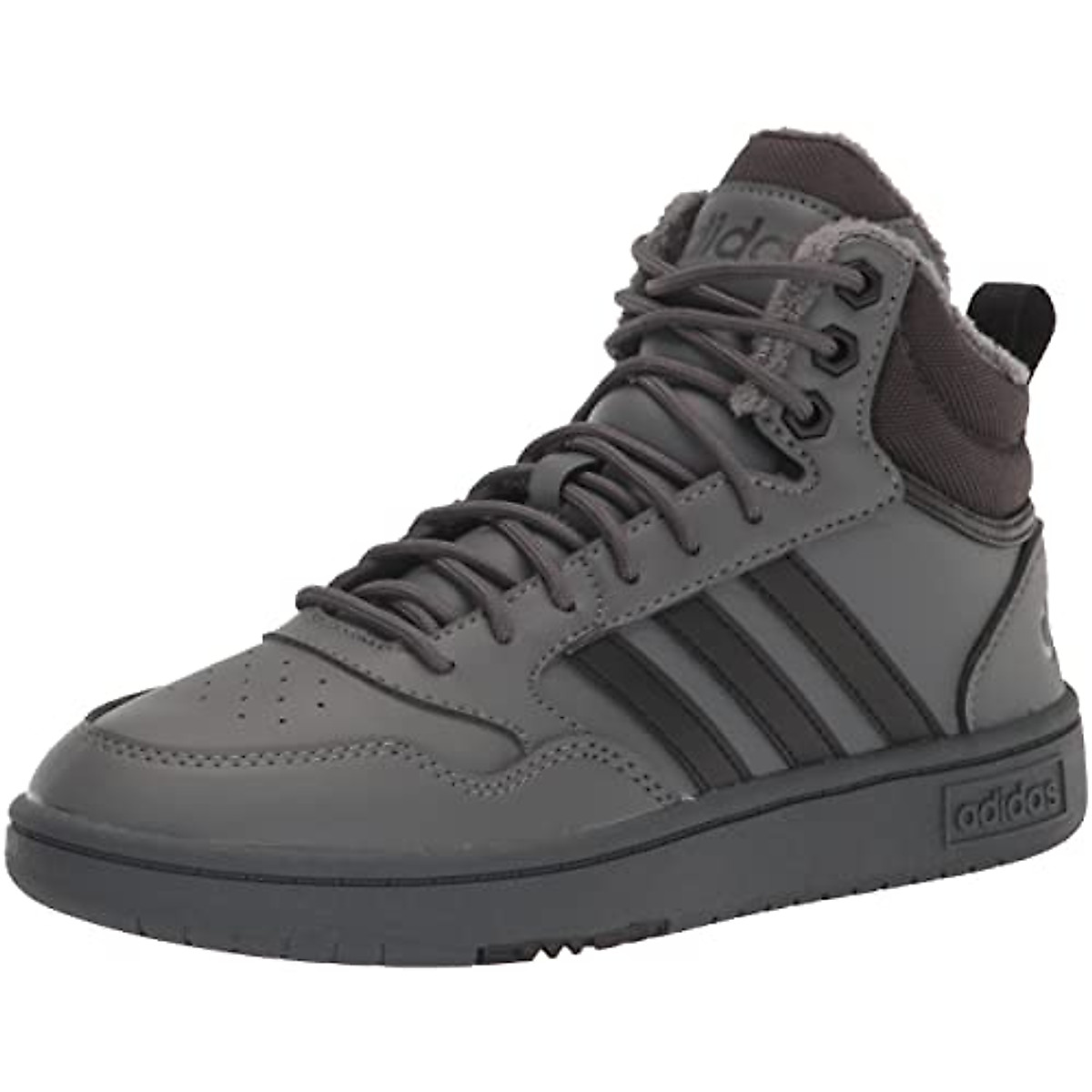 adidas Women's Hoops 3.0 Mid Basketball Shoe, Grey/Black/Carbon, 9