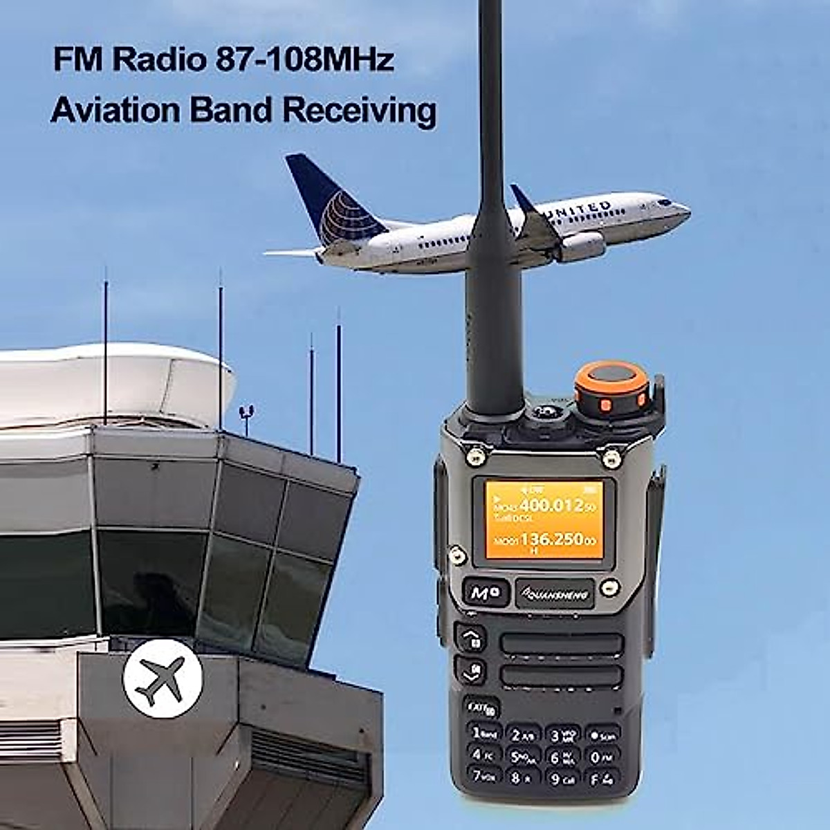 Quansheng UV-K6 UV-K5(8) Walkie Talkie 5W Airband Radio Type C Charge UHF VHF DTMF FM Dual Band Two Way Radio with NOAA Weather Alarm Function