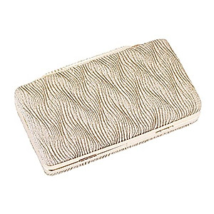 SEIJY Metal Party Women Evening Bags Ruched Sequined Day Clutch Chain Shoulder Handbags Golden Crossbody