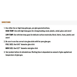 Gorilla Hot Glue Sticks, Mini Size, 4" Long x .27" Diameter, 75 Count, Clear, (Pack of 1)