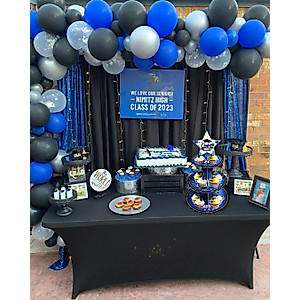Hying Graduation Cupcake Stands 2024 for Dessert Table Party, 3 Tire Round Cardboard Dessert Stand 2024 Blue for Graduation Party Favors Supplies 2024 Cupcake Tower Display Congrats Grad 2024