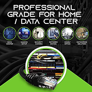 GearIT Cat6 Cable 0.5 ft 6 in - Cat 6 Ethernet Cable, Cat6 Patch Cable,Network Cable, Internet Cable - Black 0.5 Feet