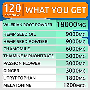Advanced Calming Hemp Treats for Dogs - Hemp Oil + Melatonin - Anxiety Relief - Separation Aid - Stress Relief During Fireworks, Storms, Thunder - Aggressive Behavior, Barking - 120 Soft Chews