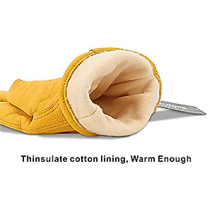 KIM YUAN Leather Work Gloves Perfect for Gardening/Cutting/Construction/Motorcycle, Men & Women M