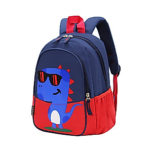 CHERUBIC Kids Toddler Little Backpack Cute Cool Dinosaur Waterpoof Scool Bookbag Backpack For Boys Girls(Red)