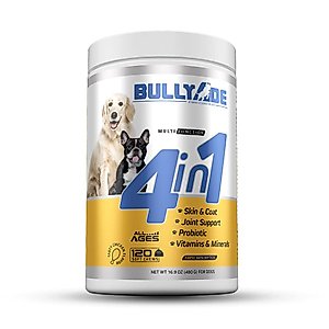 Bullyade 4 in 1 - Probiotic, Joint Support, Skin & Coat, Multi-Vitamin Soft Chews for Dogs, 16.9 oz