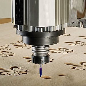 CNC Router Bits 30 Degree Engraving Bits 0.005 Tip with 1/4 Shank Nano Blue Coat Solid Carbide V Groove Router Bit for Signmaking Carving