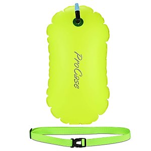 ProCase Swim Buoy Float, Swimming Bubble Safety Float with Adjustable Waist Belt for Open Water Swimmers, Triathletes, Snorkelers, Kayakers, Safe Swim Trainers -Neonyellow