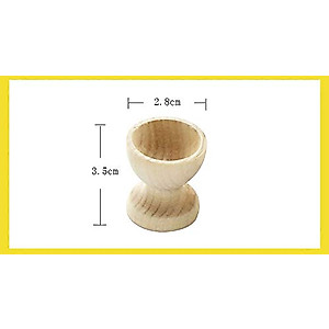 Hosfairy 16Pcs Mini Egg Cups Wooden Egg Cups Easter Egg Holders for DIY Painting Easter Craft Decoration