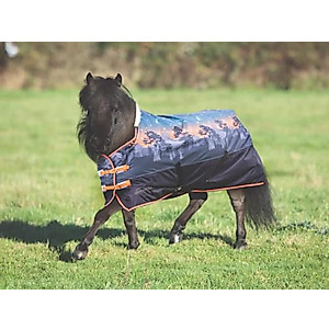 Tack Shack of Ocala- Shires Mini/Foal Highlander Turnout Blanket, Waterproof Turnout Blanket, 600 Denier, 200g Polly Fill Turnout Blanket, Mini Waterproof Blanket (45, Winter Sunset)