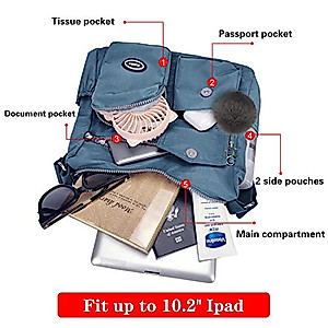 SUKRY Water-Resistant Crossbody Bag for Women Shoulder Travel Purse Nylon Messenger Satchel Lightweight Handbag