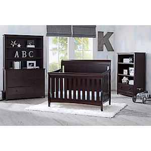 Delta Children Bennington Elite 4-in-1 Convertible Baby Crib, Dark Espresso, Sleigh