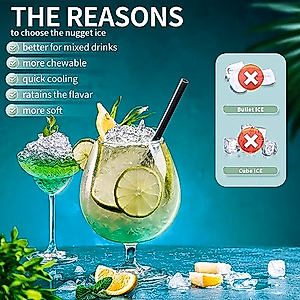 ZAFRO Nugget Ice Maker Countertop, Pebble Ice Maker Machine with Self-Cleaning, 35Lbs/24H, Pellet Ice Maker with Ice Basket/Ice Scoop/Ice Bag for Home/Office/Bar/Party, White