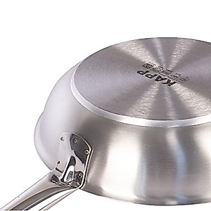 KAPP Frying Pan/Triply Stainless Steel Skillet/Fry Pan with Long and Stay Cool Handle, 11 Inch, Silver
