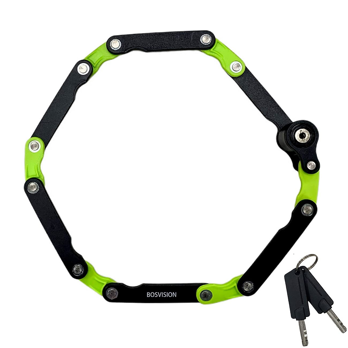 Folding Bike Lock, Foldable Bike Lock, Bicycle Folding Lock, Heavy Duty Anti Theft, 12 Steel Bars (30.7"/78cm) with 2 disc Keys and Mount Bracket