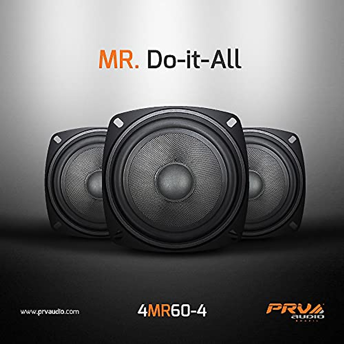 PRV AUDIO 4 Inch Midrange Speaker 4MR60-4, 60 Watts Program Power, 4 Ohm, 30 Watts RMS Power Pro Audio Loudspeaker (Single)