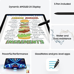 SAMSUNG Galaxy Tab S9 11” 256GB WiFi 7 Android AI Tablet, Snapdragon 8 Gen 2 Processor, AMOLED Screen, Durable Design, S Pen Included, Long Battery Life, Auto Focus Camera, US Version, 2023, Graphite