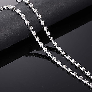 Blindery Sexy Body Bracket Rhinestone Body Chain Jewelry Silver Belly Waist Chain Bikini Party Club Chest Chain for Women and Girls (Cross)