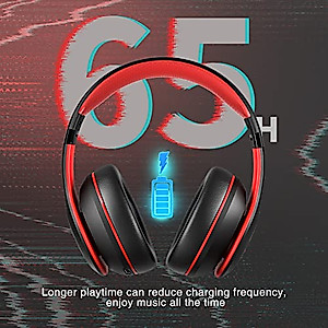 Uliptz Active Noise Cancelling Headphones, 65H Playtime Over Ear ENC Call Noise Cancelling Bluetooth Headphones, Wireless Over Ear Headphones with Deep Bass Hi-Fi Stereo Sound for Travel/Home/Work