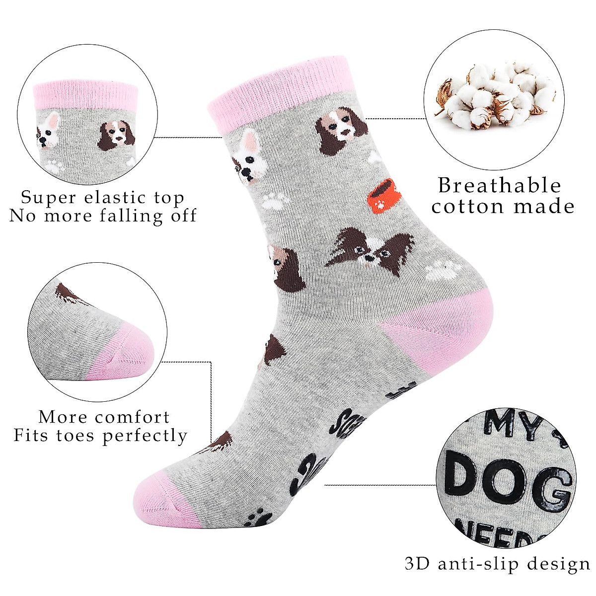 Golden Associate Dog Mom Gifts for Women, Puppy Themed Tumbler 20 oz Coffee Mug Cup and Funny Socks Set for Dog Mother Lovers Owners for Christmas (Rose gold)