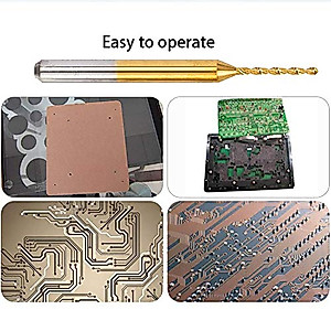 10Pcs 0.2mm Tip Micro Drill Bits 1/8 Inch Shank TiN Coated Carbide PCB Drill Bits
