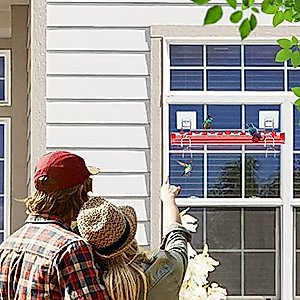 Rxivir Window Hummingbird Feeder Suction Cup, Humming Birds Feeders for Outside Window,Window Bird Feeders for Viewing，Easy to Assemble, Fill and Clean,16 Oz