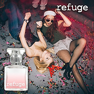 CHARLOTTE RUSSE Refuge Perfume Spray - Fresh Fruity Floral Fragrance for Daytime Wear, Evening Wear and Special Occasions - Raspberry, Peach, Apple, Sandalwood - 1.7 oz / 50 ml