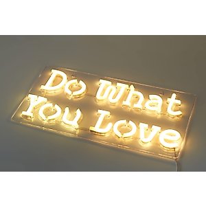 Do What You Love Neon Sign 15.7" Soft White Color LED Custom Wall Decor for Home Bedroom Office Salon Party Night Light USB Operated Teen Gift Holiday Decoration