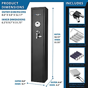 BARSKA Biometric Rifles, Firearms and Long Guns Safe with Removable Shelf and Accessory Storage Shelf Bundle