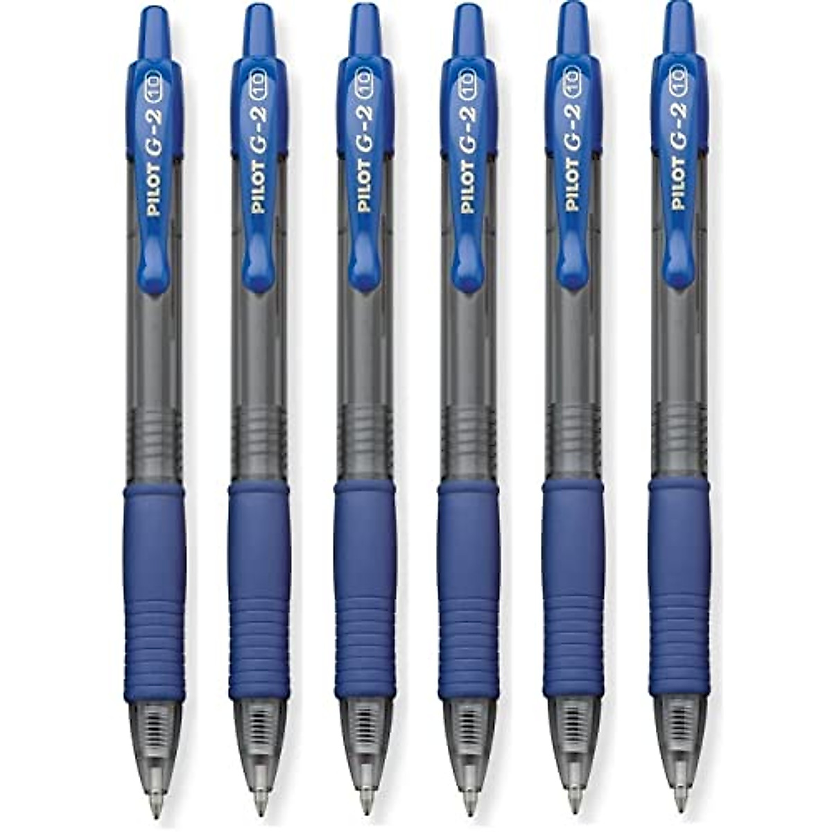 Pilot G2 Retractable Premium Gel Ink Roller Ball Pens Bold Pt (1.) Blue ; Retractable, Refillable & Premium Comfort Grip; Smooth Lines to the End of the Page, America’s #1 Selling Pen Brand, Pack Of 6