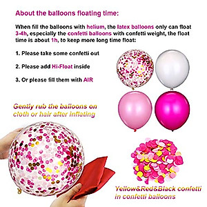 80 Piece 12 Inch Confetti Latex Balloons Event Party Supplies St Patrick's Day 4th July Labor Day Mardi Gras Wedding Birthday Baby Shower Balloons (Pink, White, Rose Red)