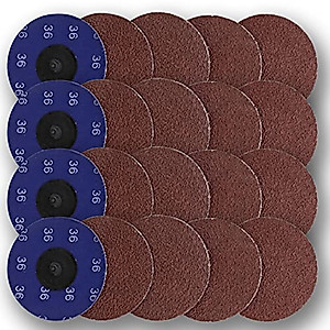 ABN Aluminum Oxide Sanding Discs 25-Pack, 3in, 36 Grit - Metal Sanding Wheels for Surface Prep and Finishing Work