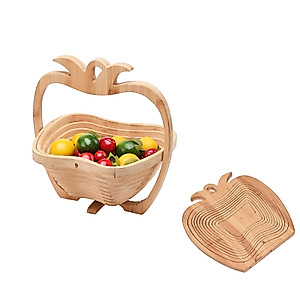 Pannow Dried Fruit Gift Basket, Assortment Gourmet Snack Box, Food Bamboo Tray Candy Turns into Basket for Mothers Day Christmas Birthday Anniversary Corporate Holiday, 10.47x8.27x11.02 inch
