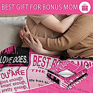 Shanfeirui Bonus Mom Gifts, Bonus Mom Blanket, Step Mom, Step Mom, Step Mom Gift Ideas, Best Step Mom, Birthday Gift for Step Mom, Step Mom Throw Blanket 60" x 50”