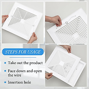 Baquler Exhaust Bathroom Fan Cover Bathroom Ceiling Fan Grille with Springs Plastic Replacement Vent Fan Fits Models 663 670 671 675 688 689 Ventilation Fan Plastic Cover White(2 Pcs,11 x 11'')