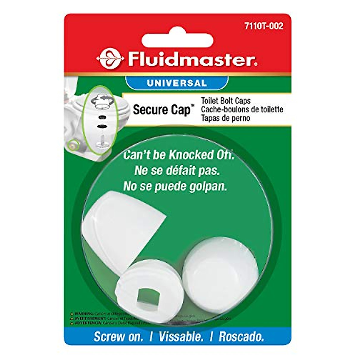 Fluidmaster 7110T-002-P10 Secure Toilet Bolt Caps, White