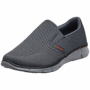 Skechers Men's Equalizer Double Play Slip-On Loafer,Charcoal/Orange,11 M US