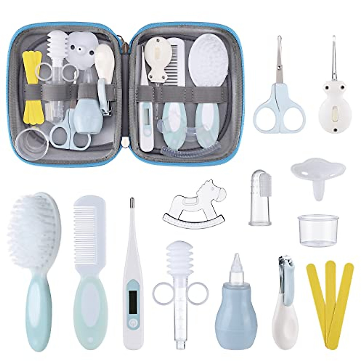 Baby Grooming and Health Kit, Lictin 15 in 1 Safety Care Set, Newborn Nursery Health Care Set with Hair Brush,Comb,Nail Clippers and More for Newborn Infant Toddlers Baby Boys Girls