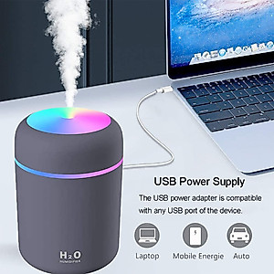 Cool Mini Humidifier, USB Personal Desktop Colorful Cool Mist Humidifiers for Bedroom, Car, Office, etc. Auto Shut-Off, 2 Adjustable Mist Modes, Super Quiet (Navy)