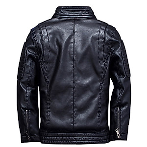 TLAENSON Boys Black Leather Jacket Studded Motorcycle Faux Leather Coat 4-5 Year Size 110