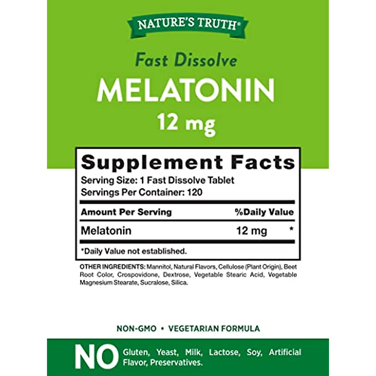Nature's Truth, Melatonin 12mg, 120 Count