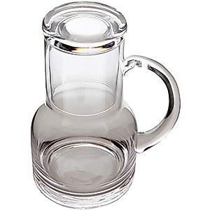 Lily's Home Bedside Night Water Carafe with Tumbler Glass and Handle, Use in Bedroom Bathroom, or Kitchen, Use Cup as Lid, 16 Ounces