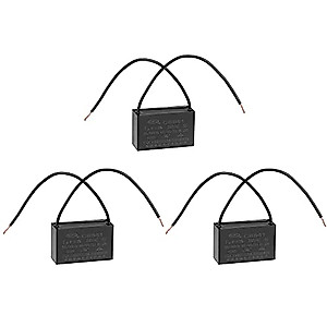 uxcell Ceiling Fan Capacitor CBB61 7uF 250V AC 2 Wires Metallized Polypropylene Film Capacitor 47x29x18mm for Electric Fan Pump Motor Generator 3Pcs