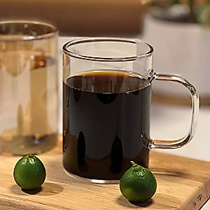 Stylish Handmade Clear Glass Mugs - Set of 2, 14oz, Perfect for Hot or Cold Drinks, Great Gift Idea