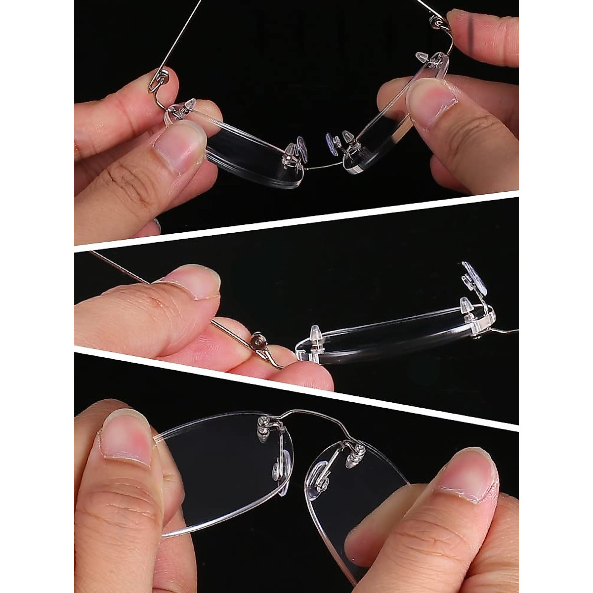 Viseng 2 Pairs Unisex Super Lightweight Rimless Quality Readers Ultra Thin Clear Lenses Frameless Reading Glasses +1.5