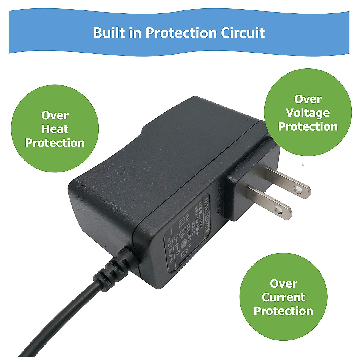 EIKS Universal AC/DC 4.2V 1A Power Adapter Wall Charger for 18650 Battery LED Strip Shaver Groomer Clipper, with 8 Selectable Tips (4.2V-1A)