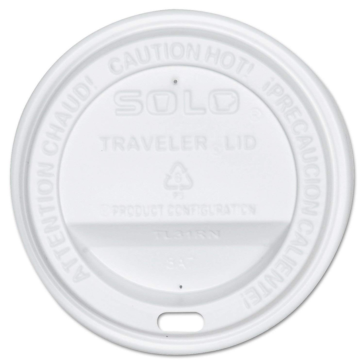 SOLO TLP316-0007 White Traveler Lid for SSP and Bare Paper Hot Cup - 2 Packs of 100 (200 Lids Total)