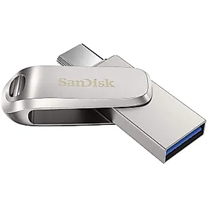 SanDisk Ultra Dual Drive Luxe 256GB USB Type-C Flash Drive for Microsoft Surface Pro 8, Surface Pro X, Surface Laptop Studio Tablets (SDDDC4-256G-G46) Bundle with (1) Everything But Stromboli Lanyard